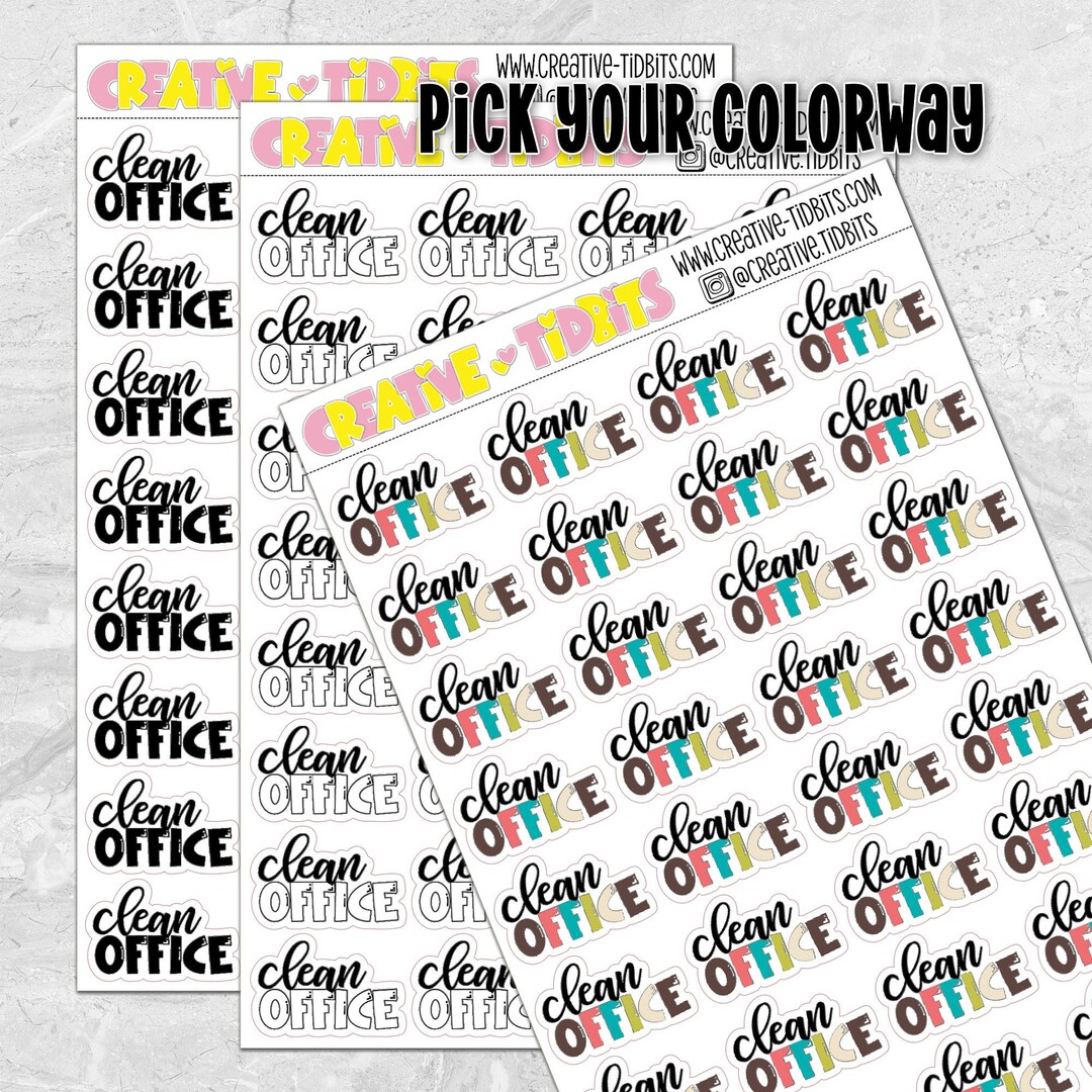 Clean Office Bubble Text Planner Stickers Kiss Cut Planner Stickers ...