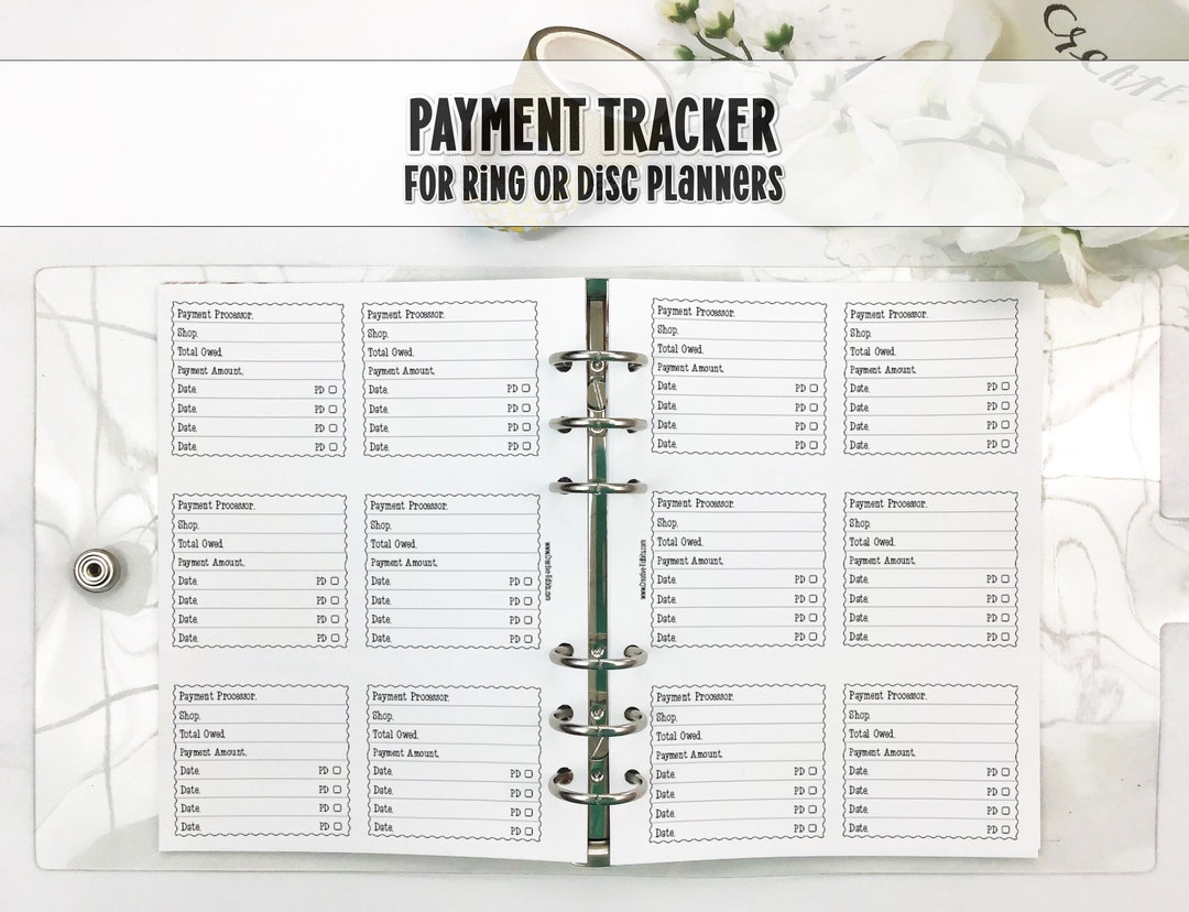 Payment Tracker Planner Insert for Ring or Disc Bound Planners ...