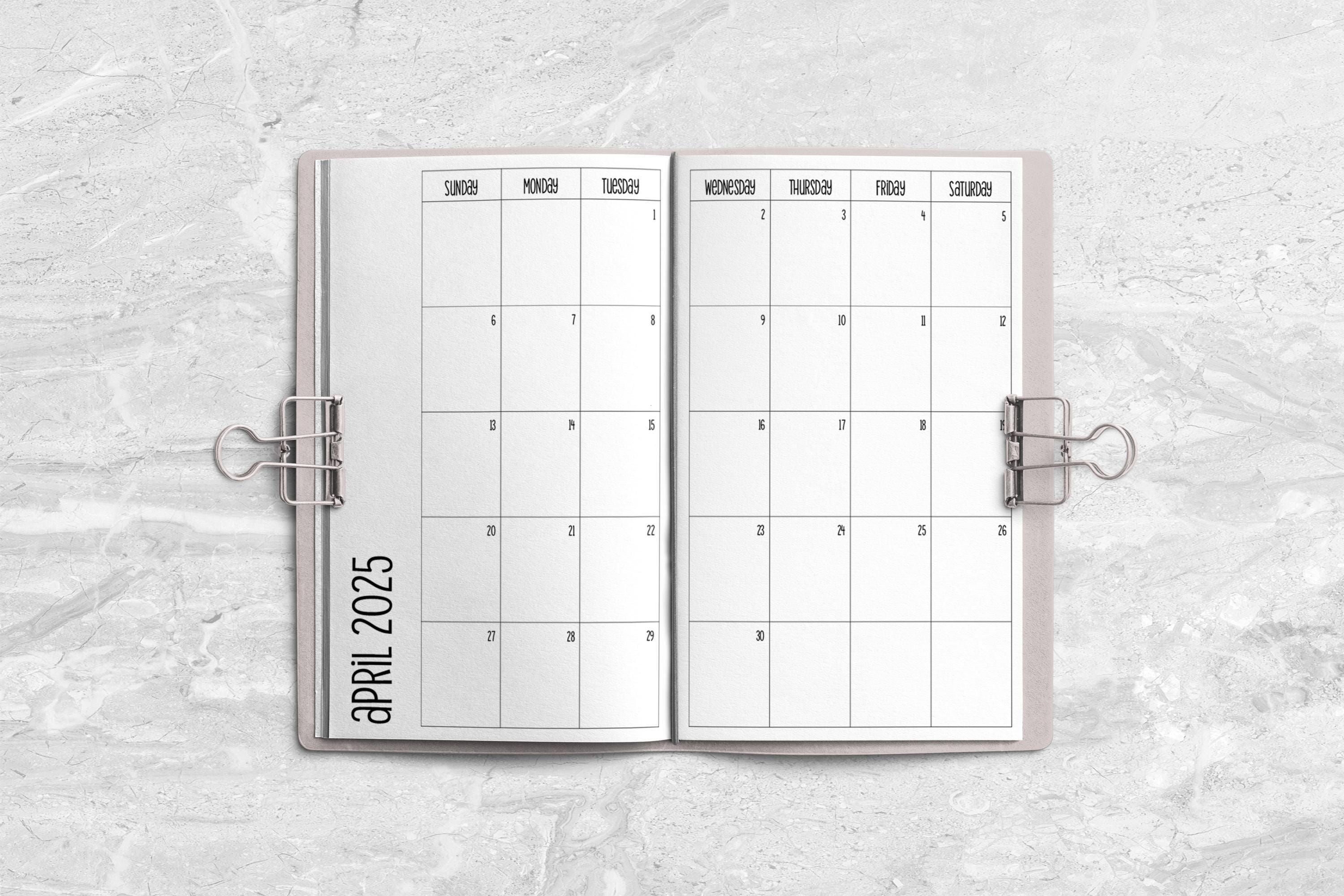All Inclusive Dated Daily Printed Insert for Travelers Notebook Covers ...