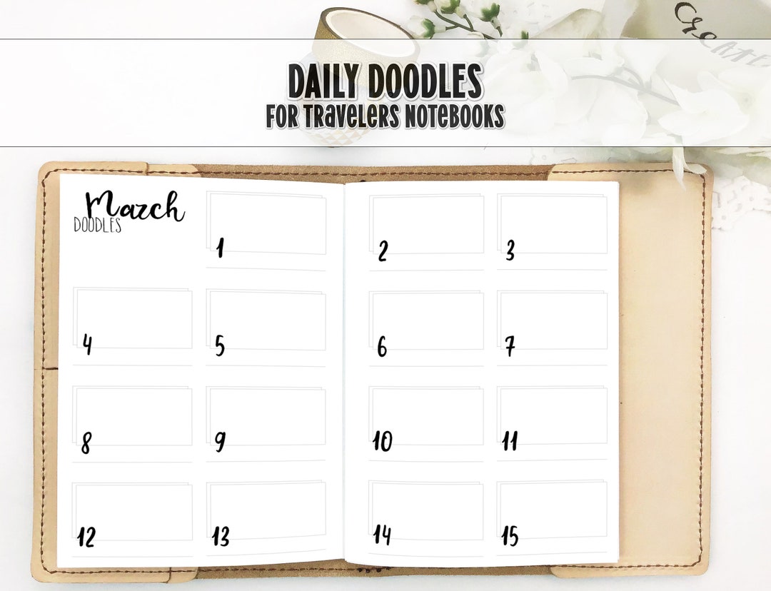 Daily Doodle Insert for Travelers Notebook Printed Traveler's Notebook ...