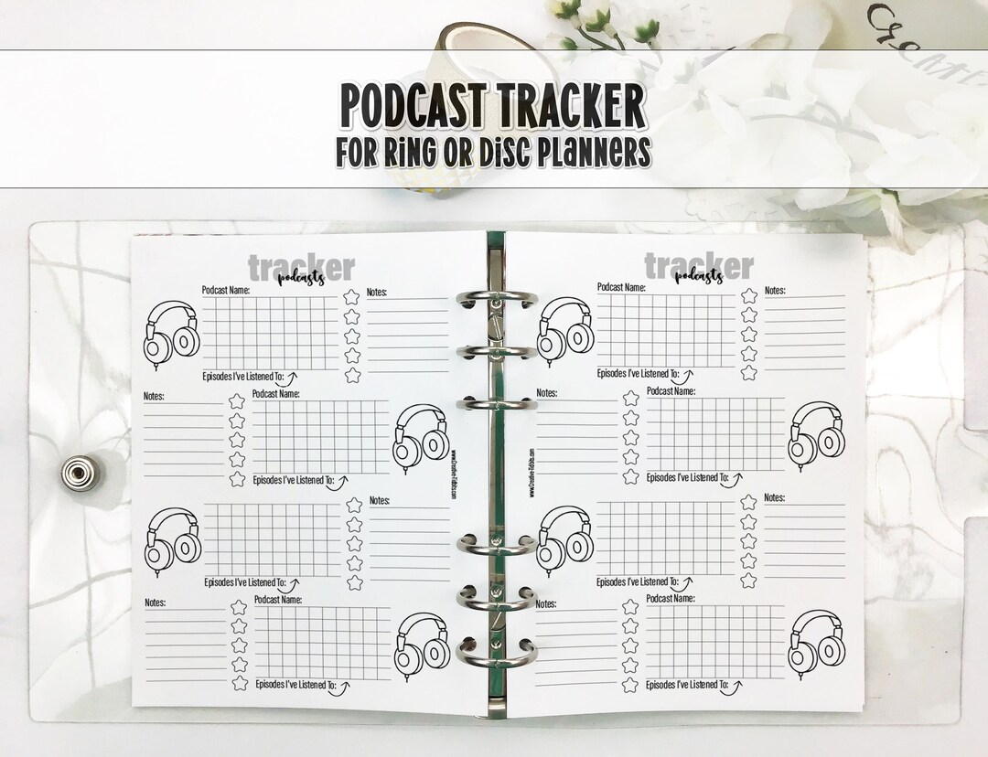 Podcast Tracker Insert for Ring and Disc Bound Planners - Printed ...