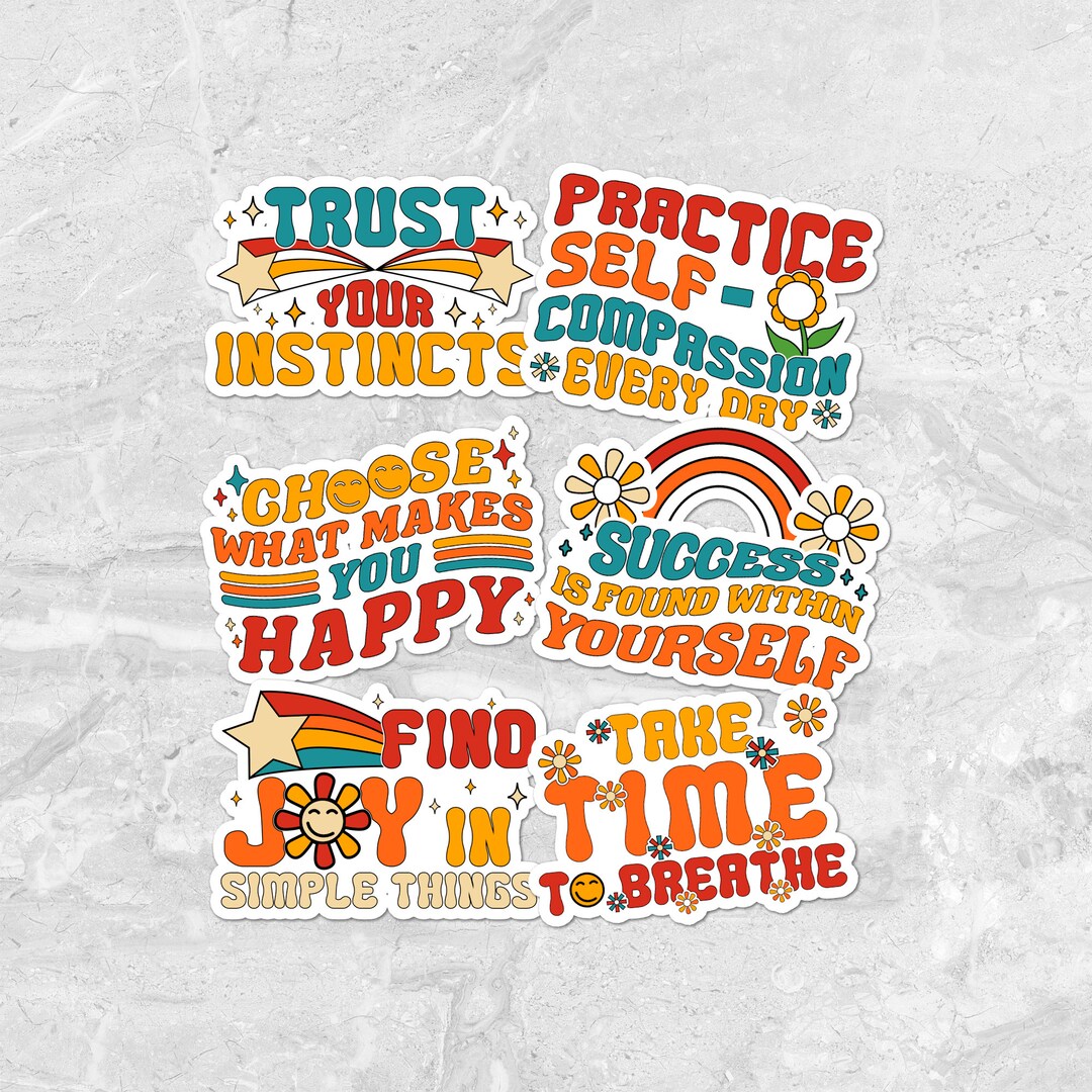 Retro Inspirational Quotes Flake Sticker Pack Sticker Bomb Sticker 
