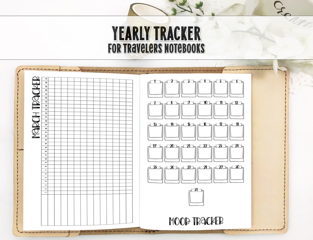 Full Year Dated Tracker for Travelers Notebooks Printed Insert - Etsy