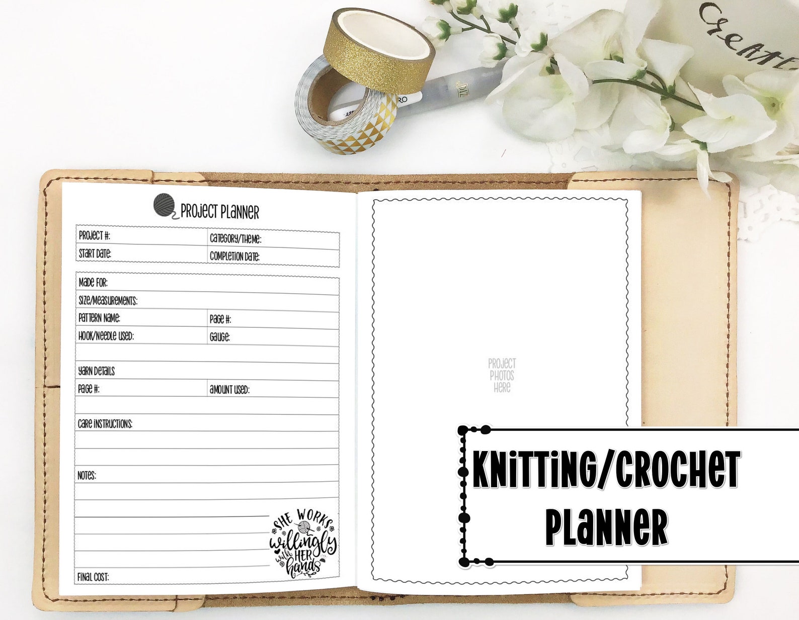 Knitting Project Planner Crochet Project Planner Printed | Etsy