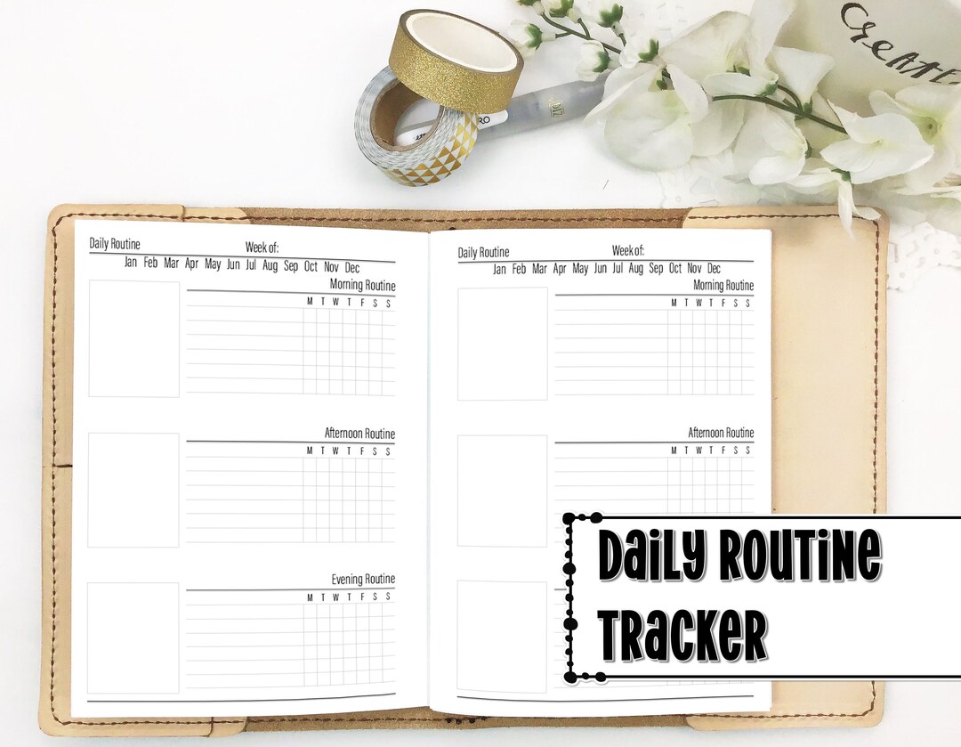 Daily Routine Tracking Insert for Travelers Notebook Covers - Etsy