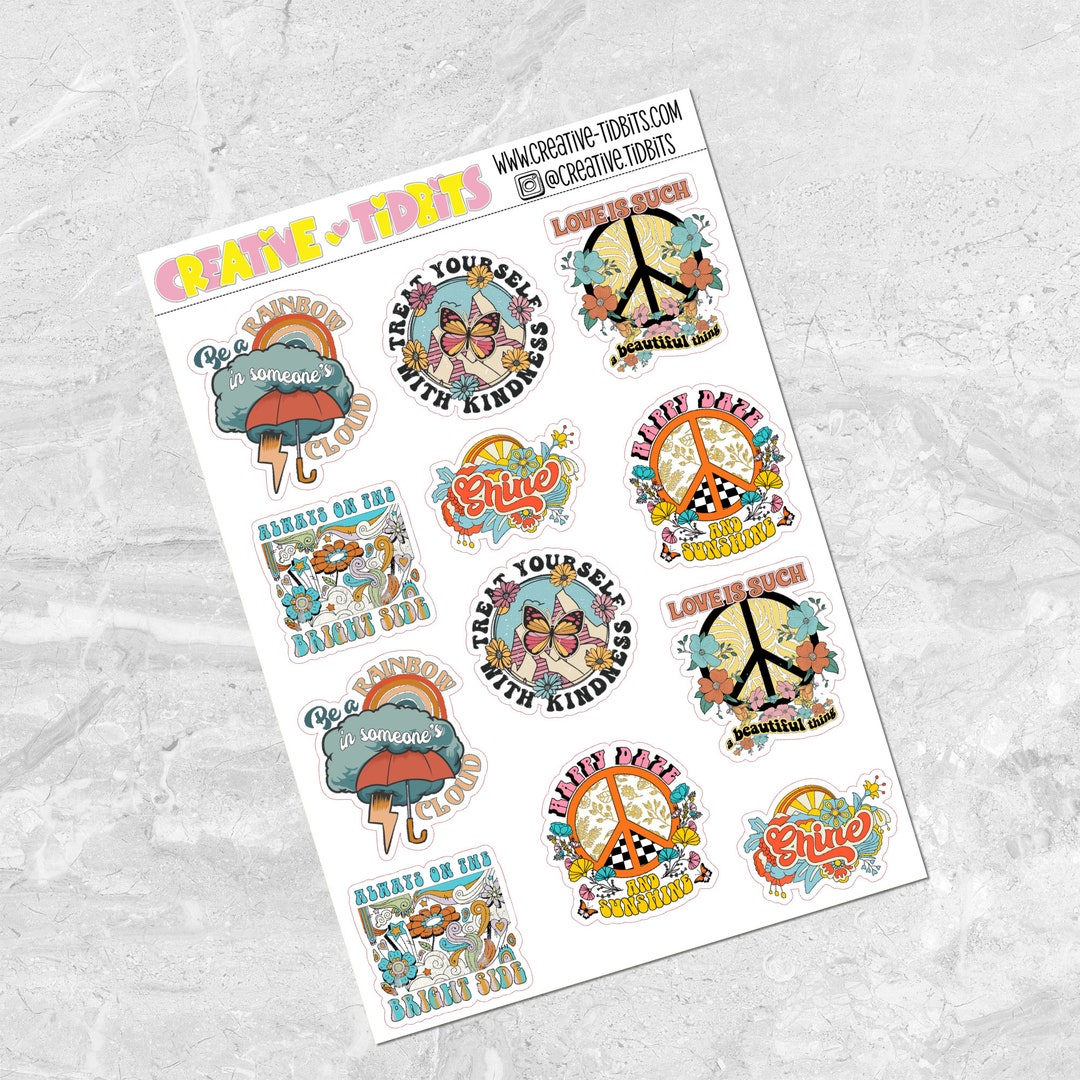 Retro Vintage Themed Stickers for Your Journal or Planner Kiss Cut ...