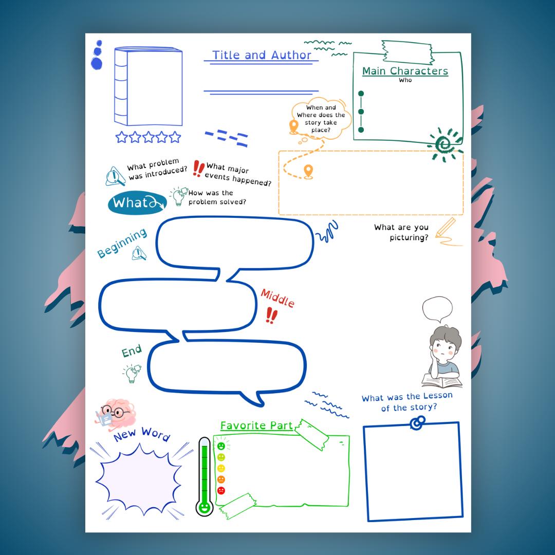 Printable Reading Summary Page for ADHD and ASD Kids Visual Aid for ...