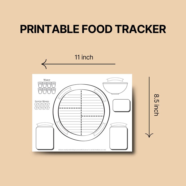 Food Tracker Printable Meal Journal Digital Download Wellness Food ...