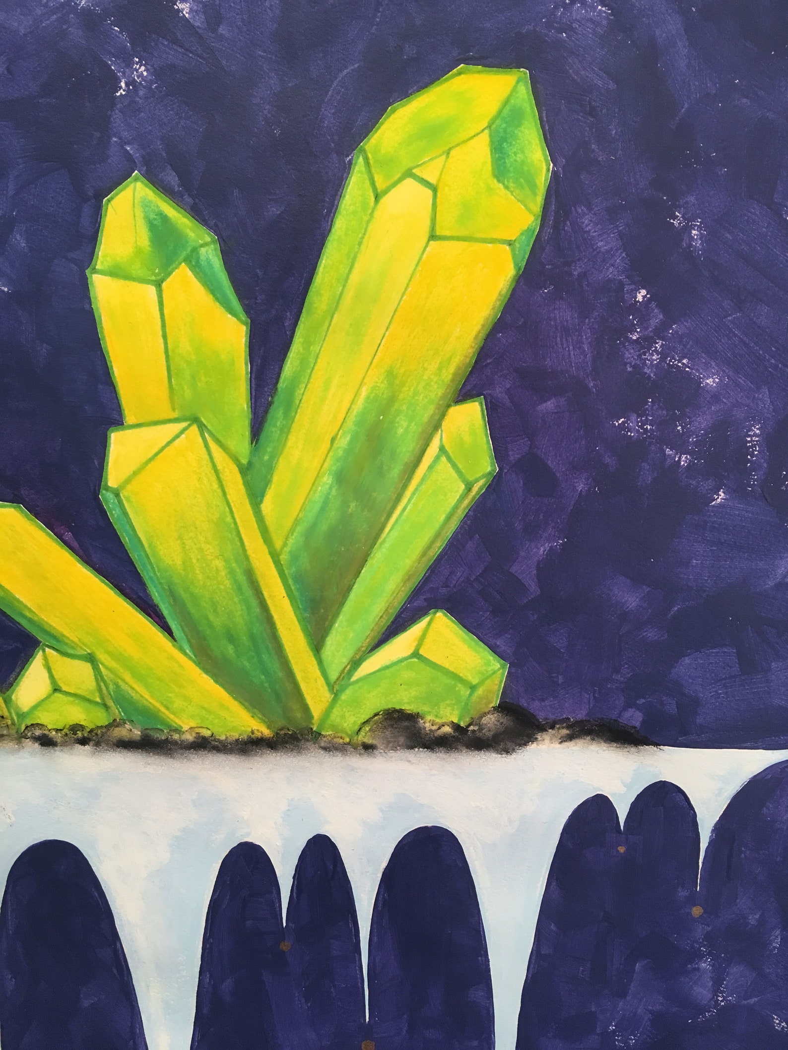 Kryptonite, Gem, Crystal Art, Natural Stone, Whimsical Gem Art, Green ...