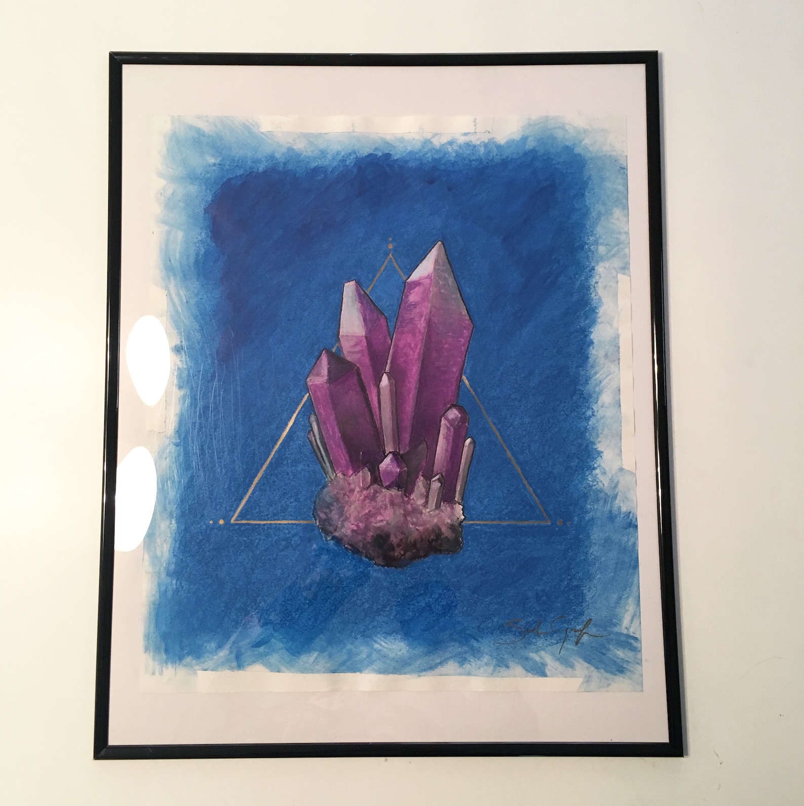 Amethyst, Gem, Crystal Art, Natural Stone, Whimsical Gem Art, Purple ...