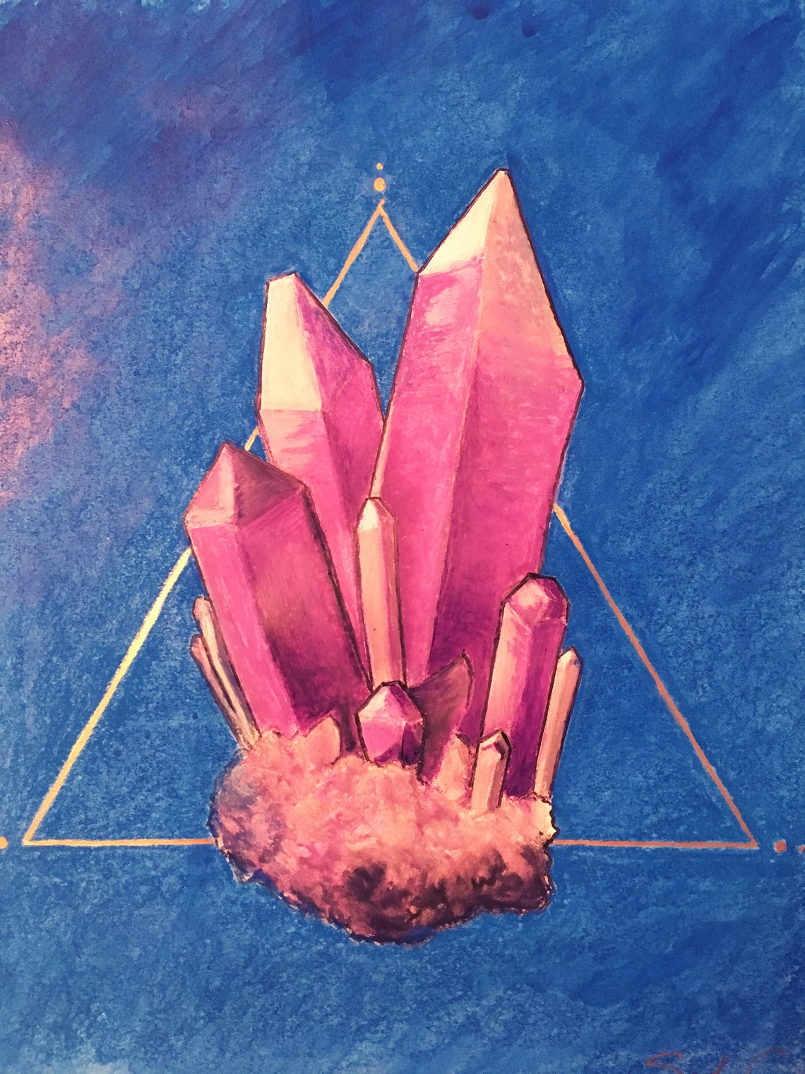 Amethyst, Gem, Crystal Art, Natural Stone, Whimsical Gem Art, Purple ...