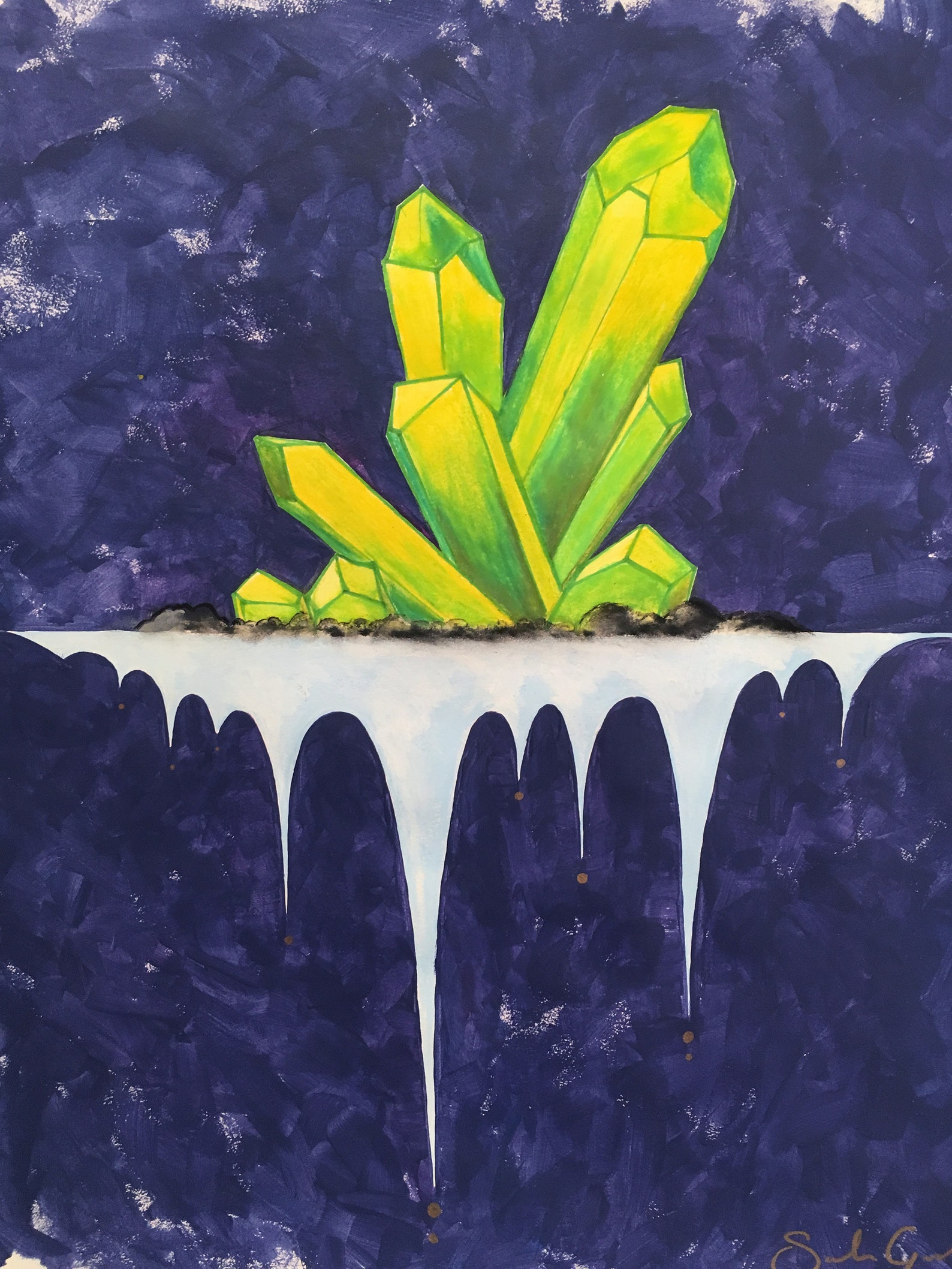 Kryptonite, Gem, Crystal Art, Natural Stone, Whimsical Gem Art, Green ...