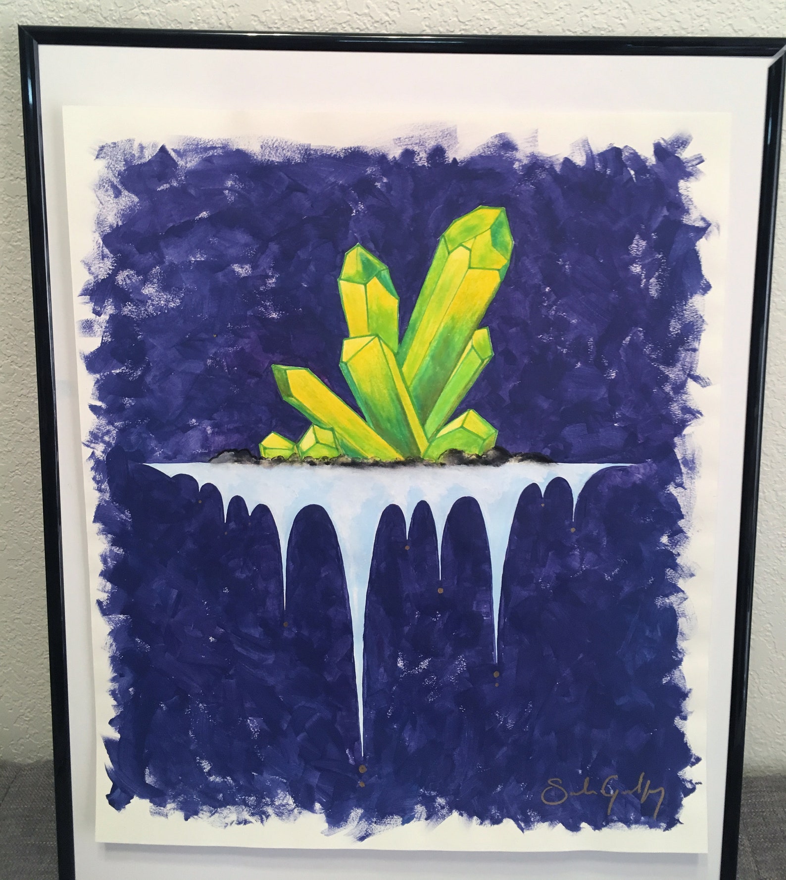 Kryptonite, Gem, Crystal Art, Natural Stone, Whimsical Gem Art, Green ...