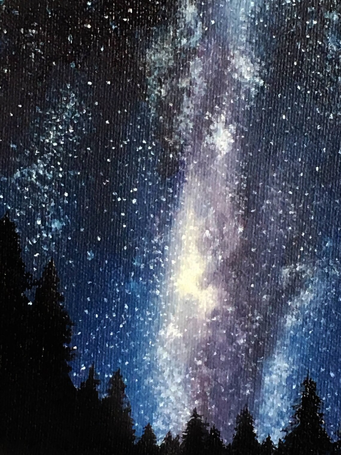 Milky Way Galaxy Painting, Starry Decor, Night Sky Art, Living Room ...