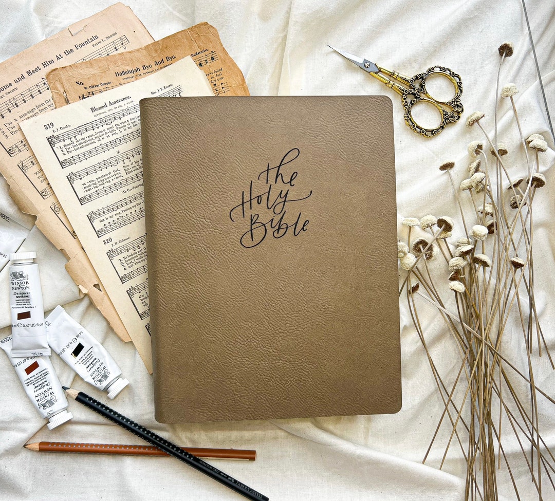 Custom ESV Large Print Study Bible - With Faux Leather Cover - Etsy