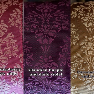 French Damask Wire Edged Wired Edge Ribbon, 1.5" Wide 15 Colours ...