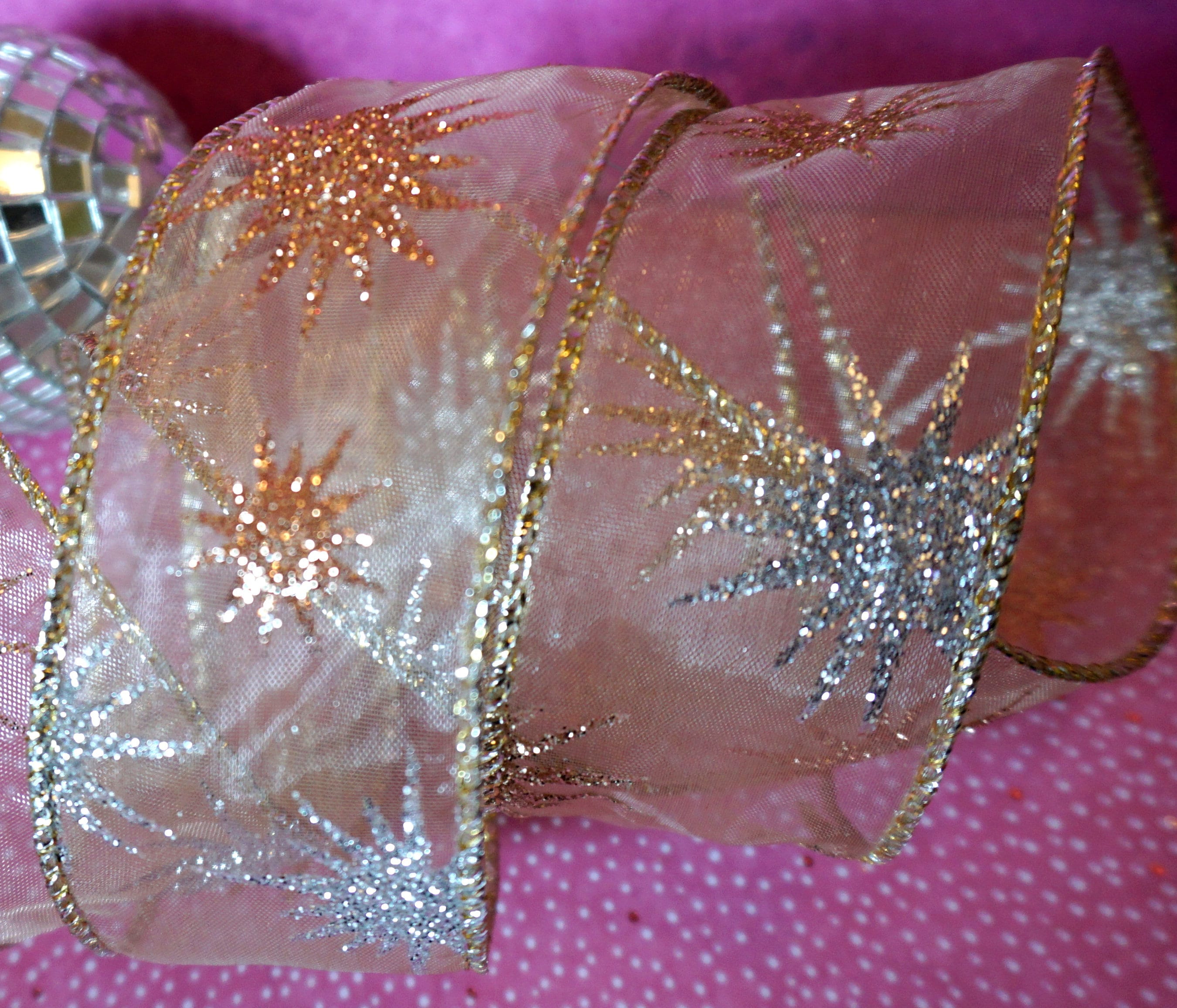 Rose Gold and Silver Glitter Starburst Wire Edged Wired Edge - Etsy UK
