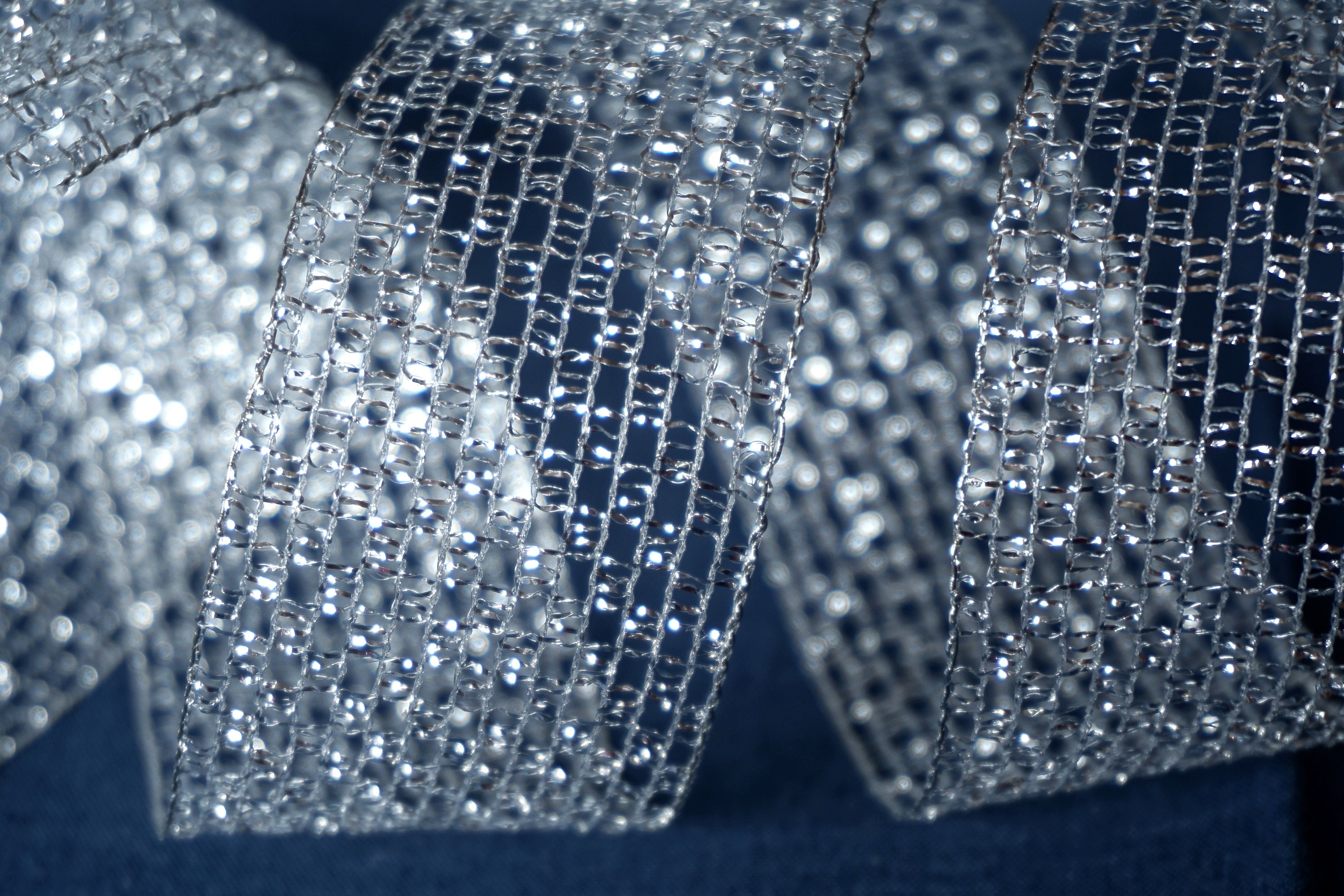 Stunning Metallic Silver Mesh Wired Wire Edged Ribbon 3m X - Etsy UK