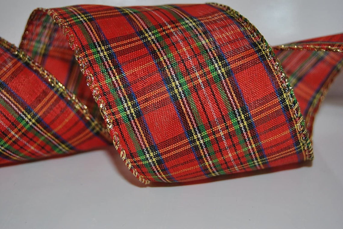3M of 2.5 Stewart Tartan Plaid Wire Wired Edged Ribbon | Etsy
