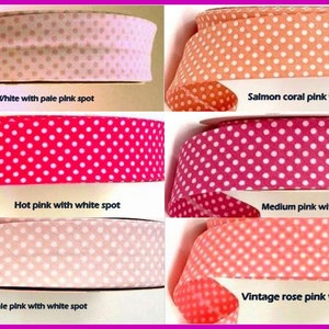 High Quality 70% Cotton Spotty Dotty Polka Dot Double Fold Bias Binding ...