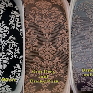 French Damask Wire Edged Wired Edge Ribbon, 1.5" Wide 15 Colours ...