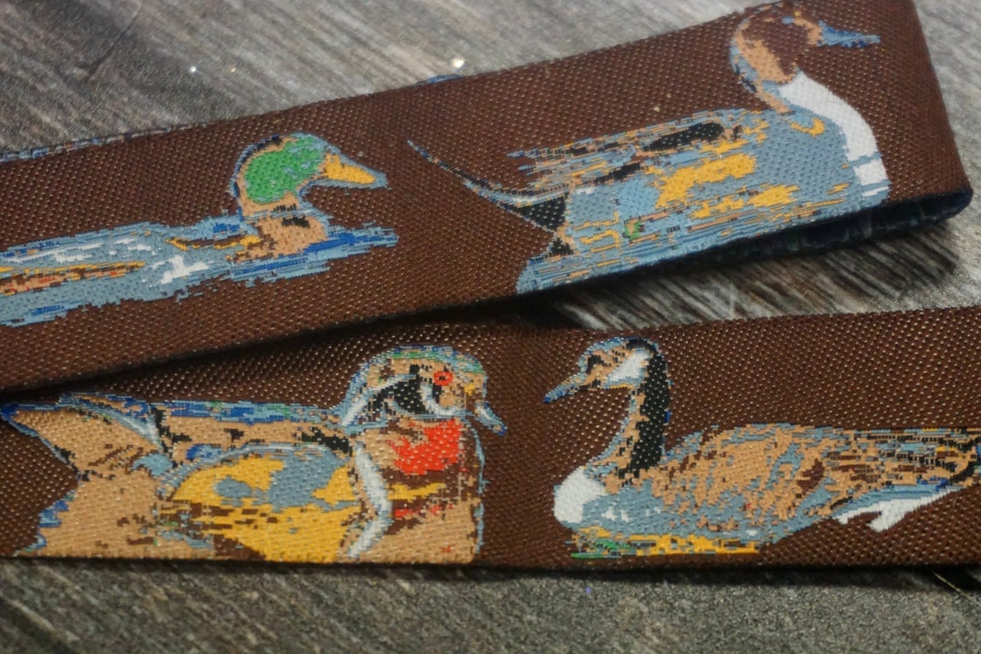 Ducks and Geese Bird Jacquard Ribbon 1" (22mm), Wildlife Hunting, Uk ...