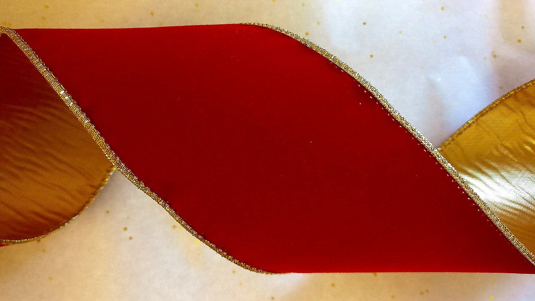 Luxurious Berry Red Velvet 1.5" or 2.5" Wide Wire Edged Ribbon With ...