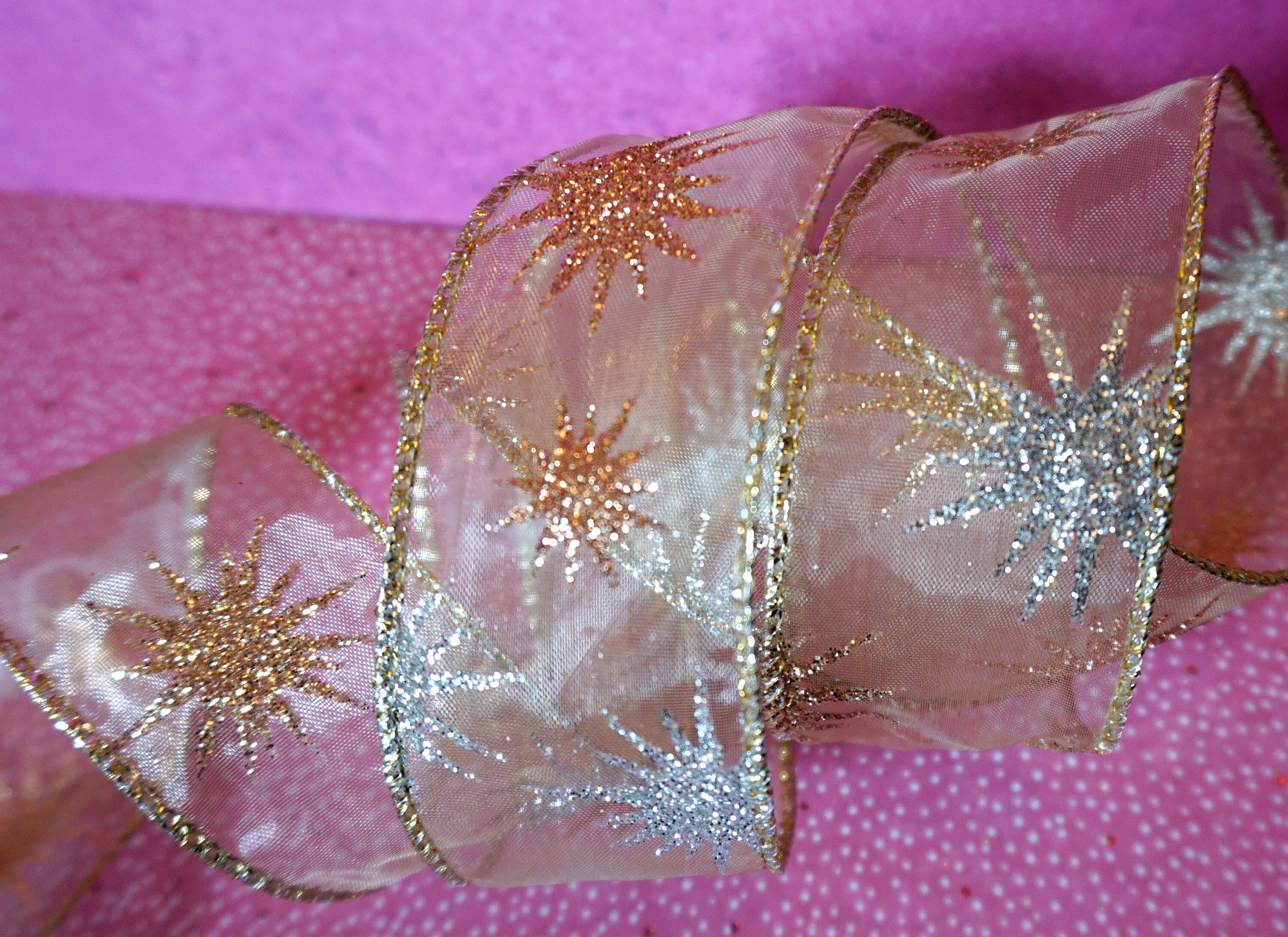 Rose Gold and Silver Glitter Starburst Wire Edged Wired Edge - Etsy UK