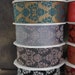 French Damask Wire Edged Wired Edge Ribbon, 1.5" Wide 15 Colours ...
