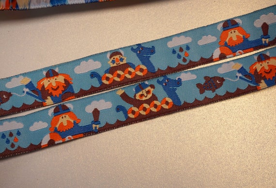 Viking Boat Jacquard 15mm 1/2 Woven Embroidered Ribbon | Etsy UK