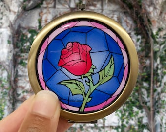Sleeping Beauty Castle Compass Rose Compact Mirror. Disneyland - Etsy