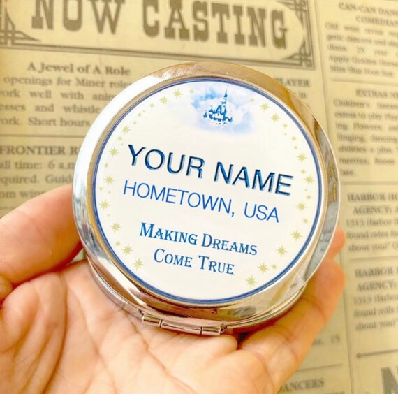 Personalized Cast Member Name Tag Compact Mirror. - Etsy