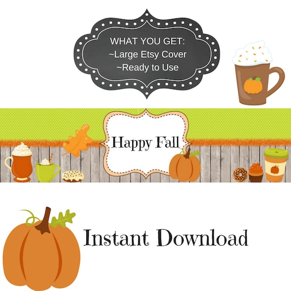 Instant Download Happy Fall Fall Cover Fall Banner Etsy | Etsy