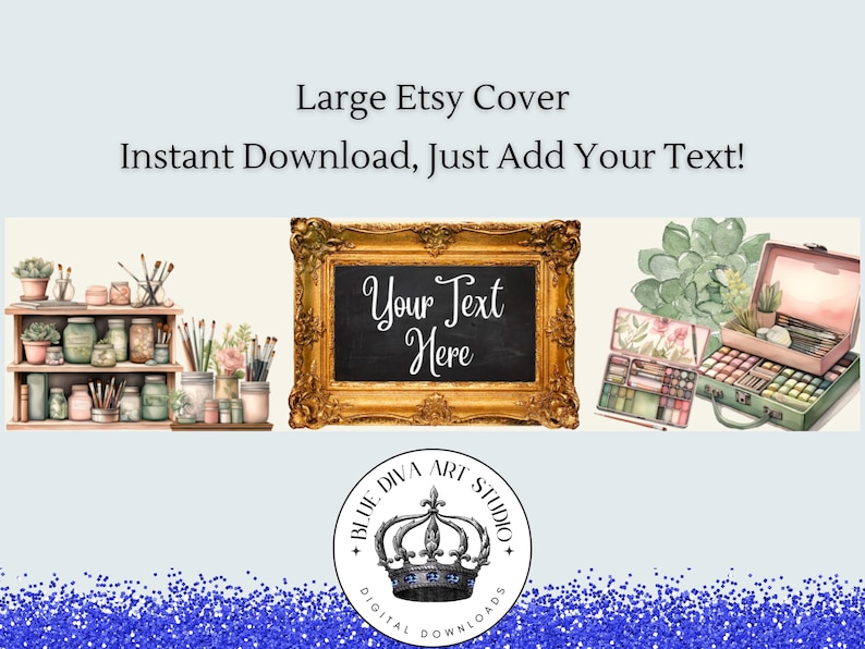 Art Themed Etsy Shop Cover Instant Download-add Your Text-artist Studio ...