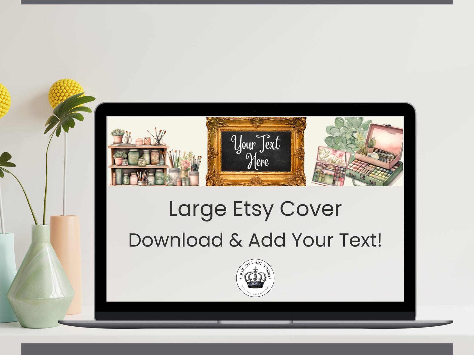 Art Themed Etsy Shop Cover Instant Download-add Your Text-artist Studio ...
