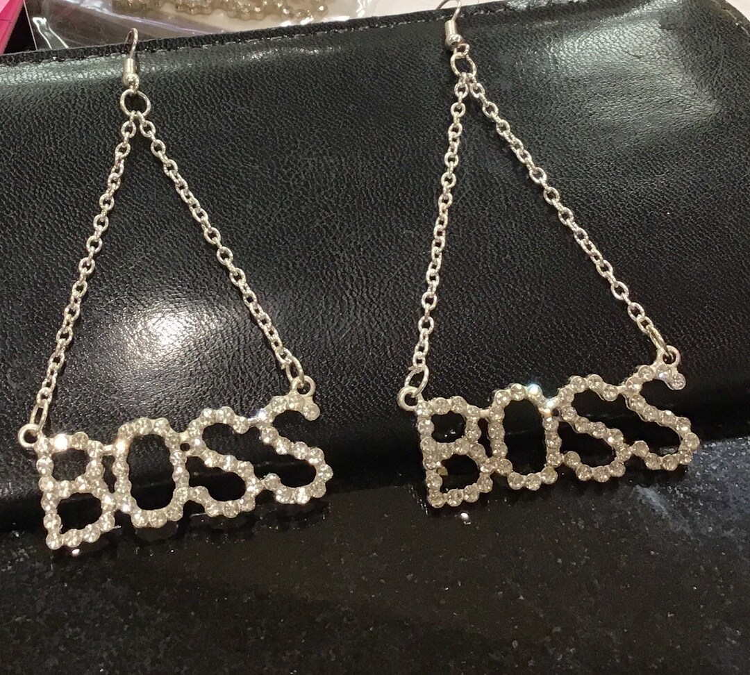 Boss Ohrringe Silber oder Gold Tropfen Ohrringe. - Etsy.de
