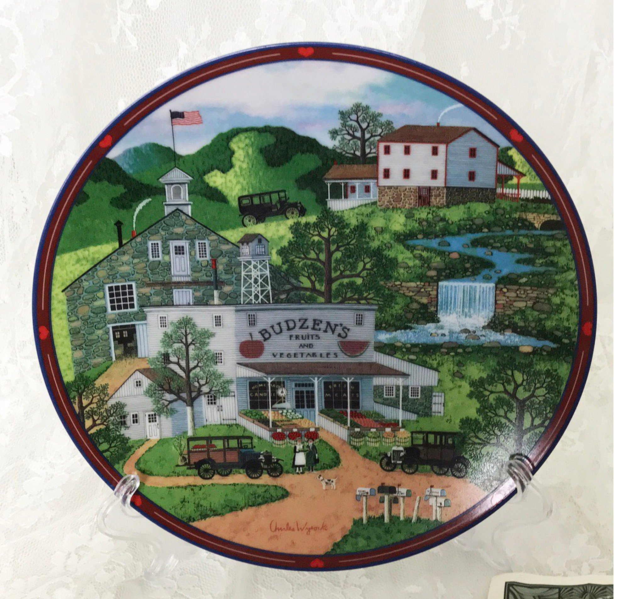 Charles Wysocki Plate: Budzen's Fruits and Vegetables, 1993 Bradford ...