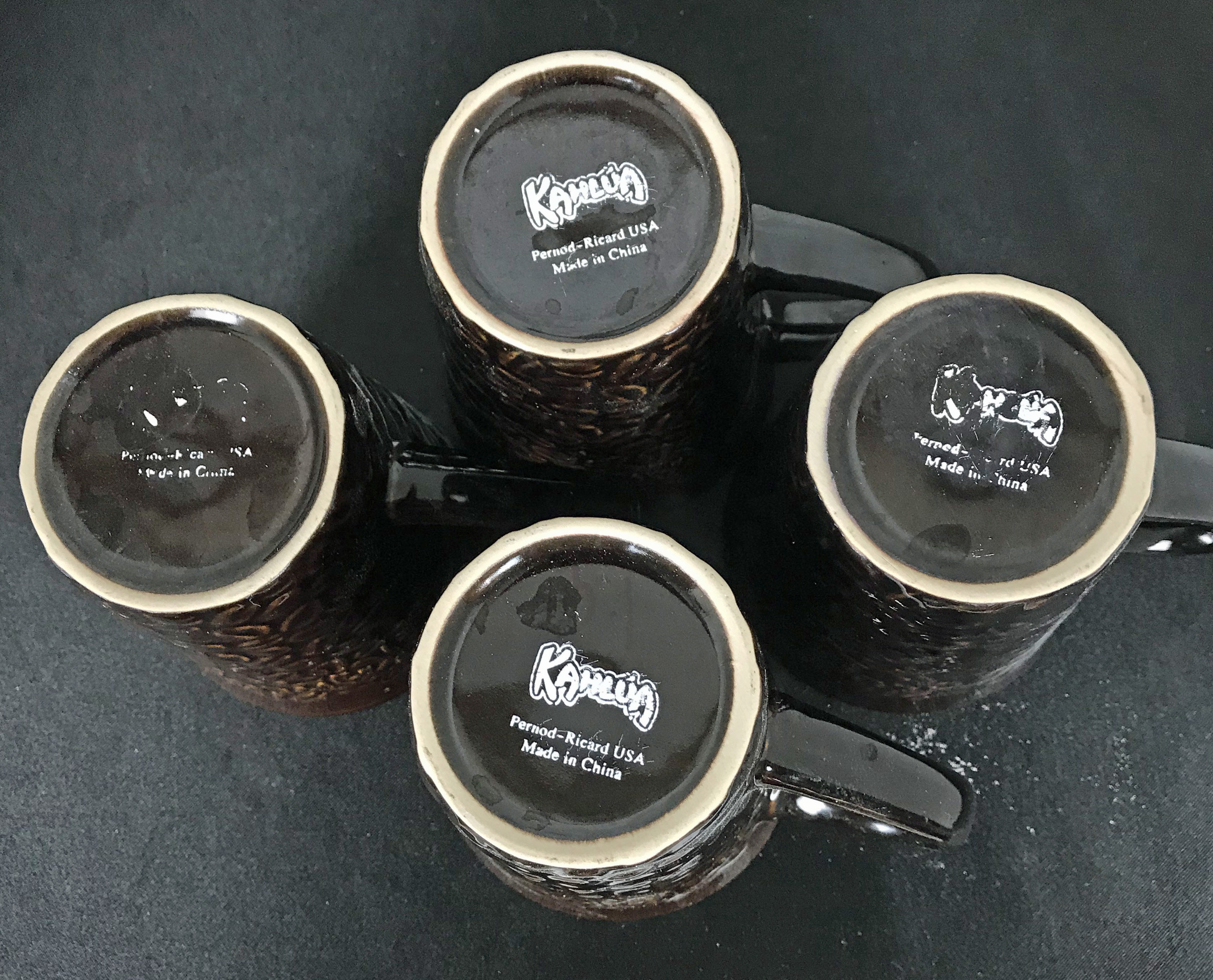 Vintage Kahlua Coffee Mugs Set of 4 Pernod-ricard USA 12 Oz - Etsy