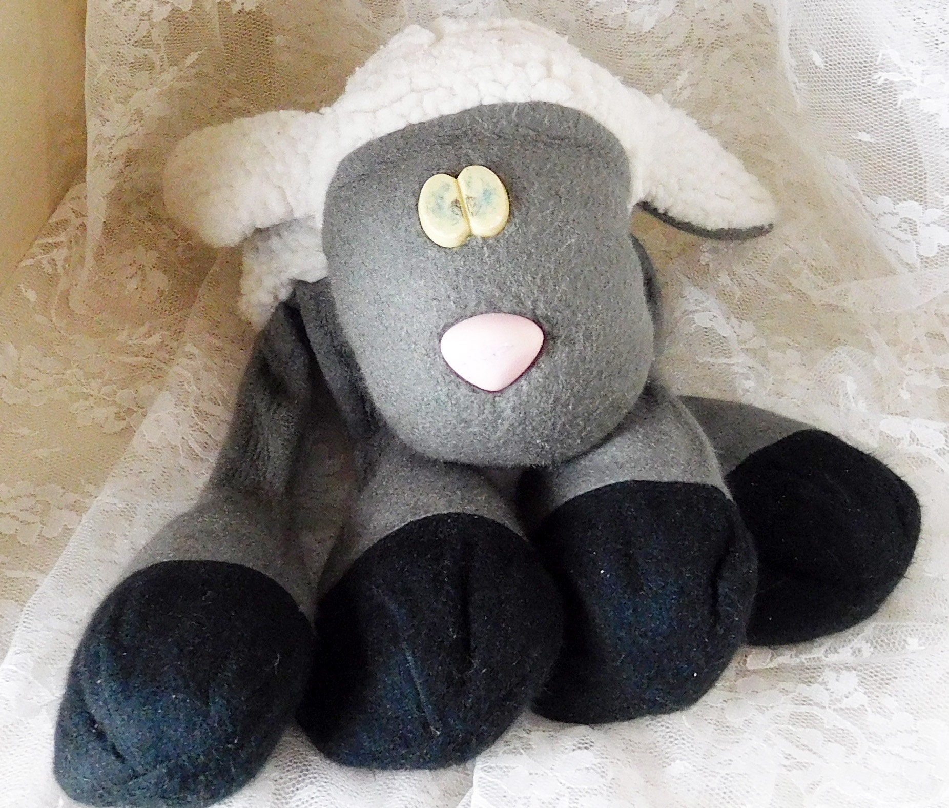 1985 Hallmark Sherman Sheep Plush Toy - 14" Floppy Dangly Legged Lamb ...