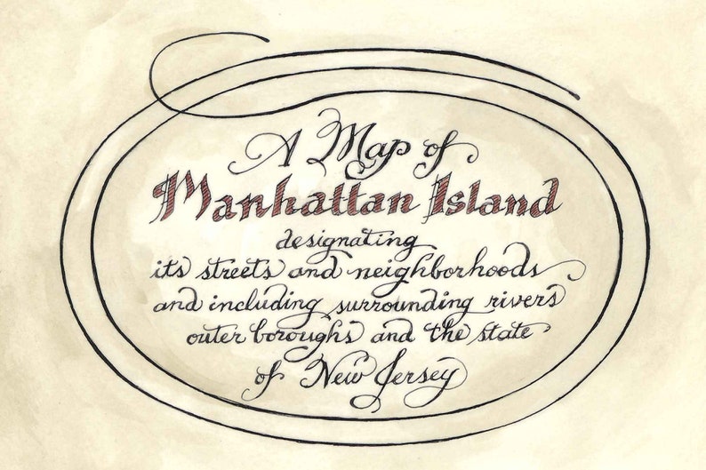 Manhattan Map, Map Art, Print of Manhattan Island - Etsy