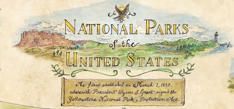 National Parks of the United States - Etsy
