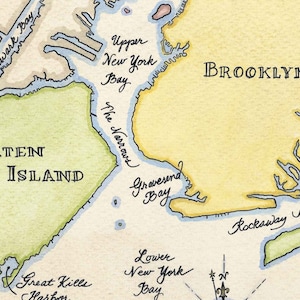 Boroughs of New York City Map, Five Boroughs Map Print, New York ...