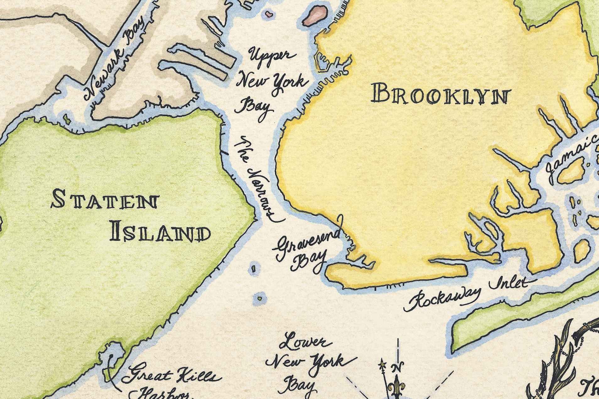 Boroughs of New York City Map, Five Boroughs Map Print, New York ...