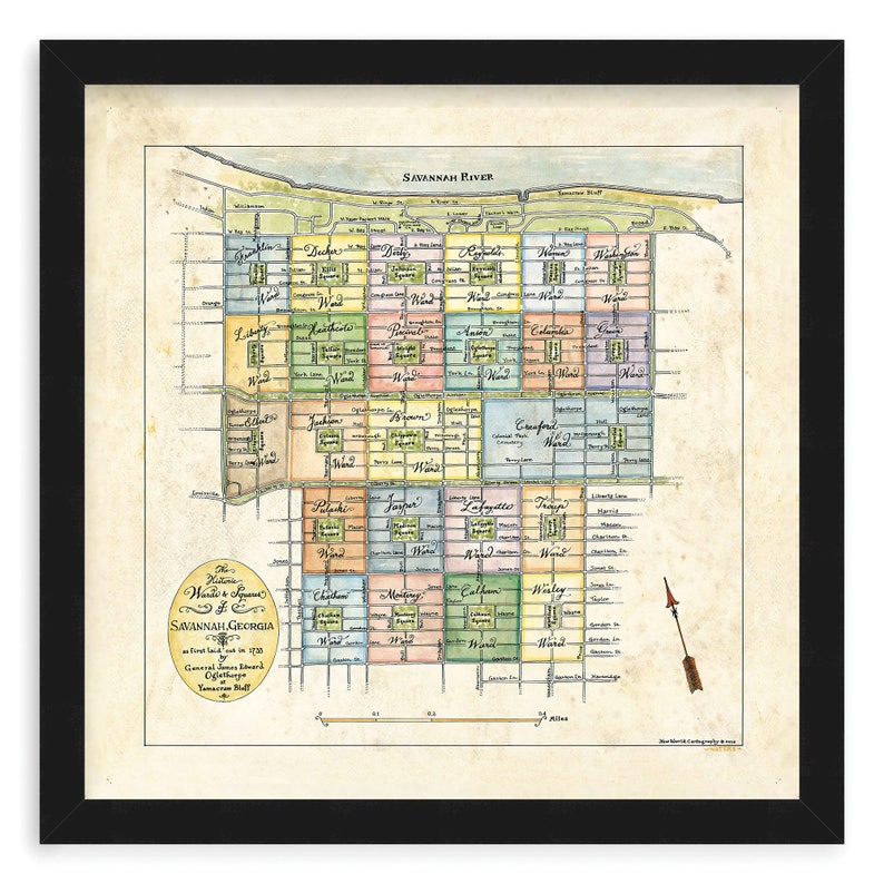 Savannah Georgia Map, Savannah Map, Historic Wards & Squares of ...
