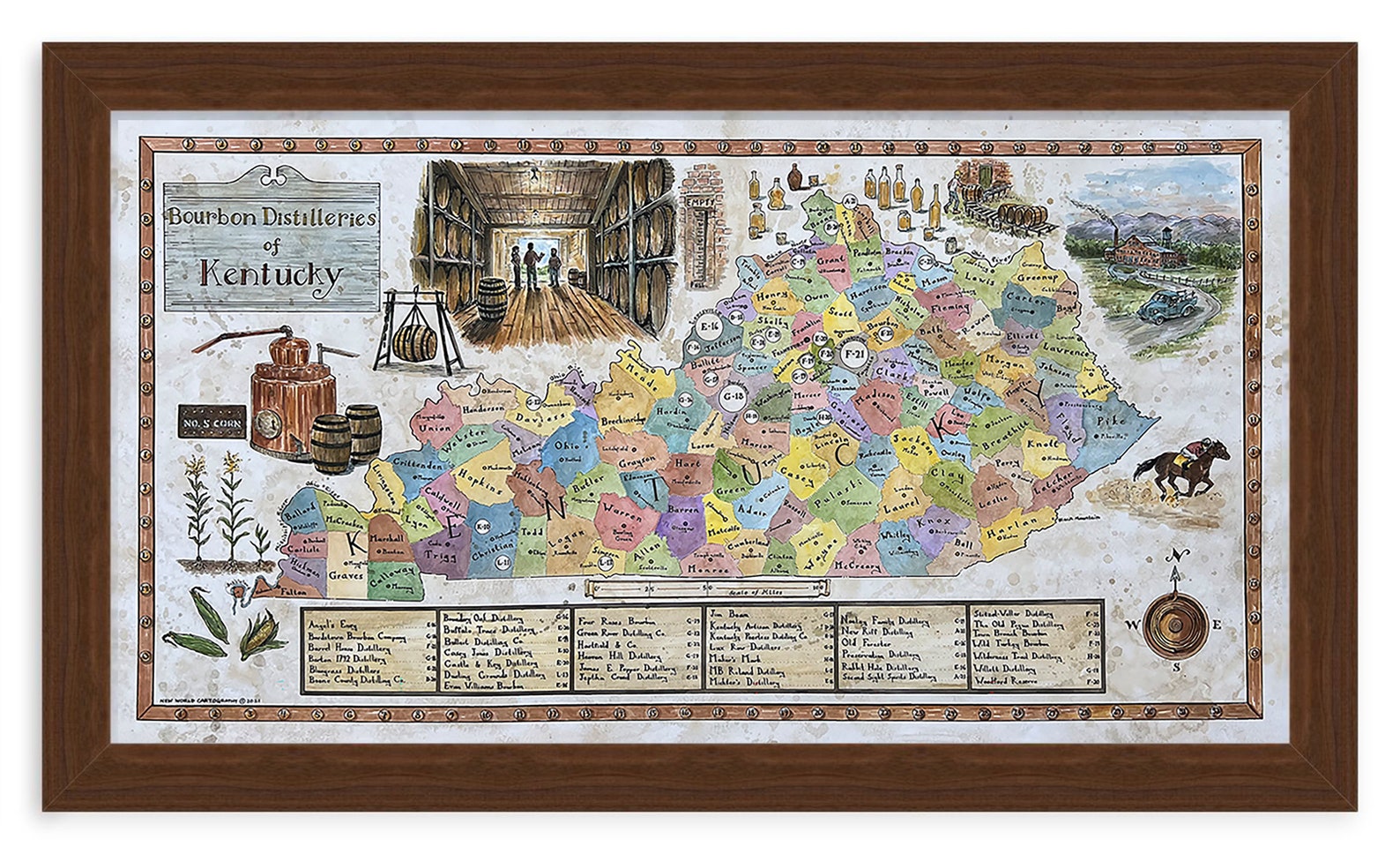 Kentucky Bourbon Map, Bourbon Trail Map, Distilleries Map, Kentucky Map ...