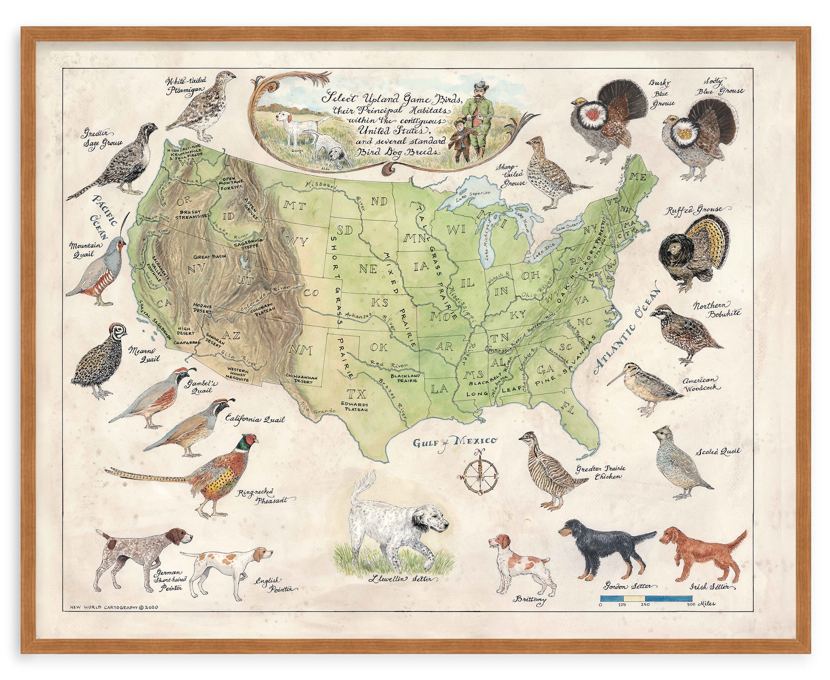 Dog Map Game Bird Pointing Dog Map Hunting Map Sportsman - Etsy Canada