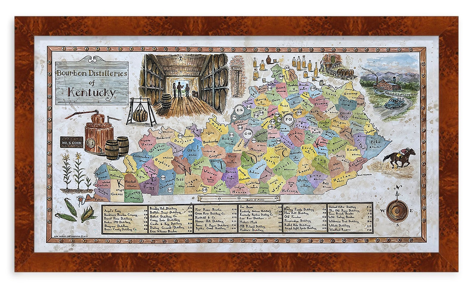 Kentucky Bourbon Map, Bourbon Trail Map, Distilleries Map, Kentucky Map ...