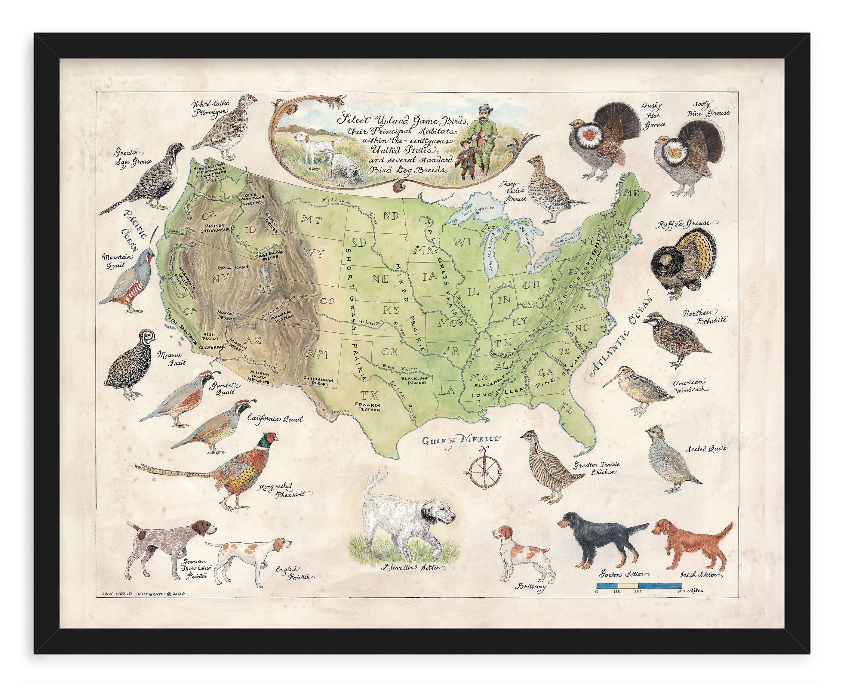 Dog Map Game Bird Pointing Dog Map Hunting Map Sportsman - Etsy Canada