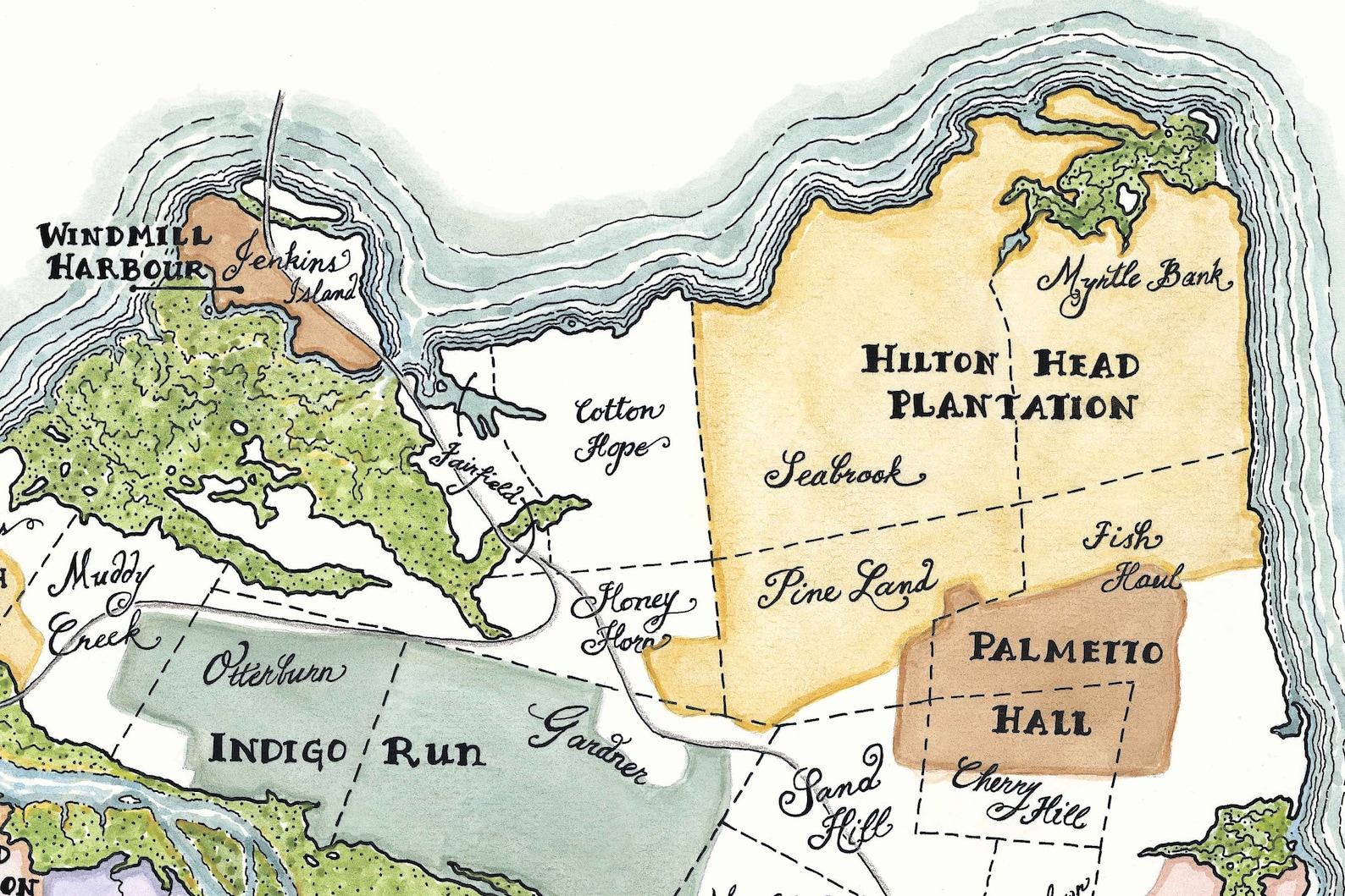 Map of the Plantations of Hilton Head Island - Etsy