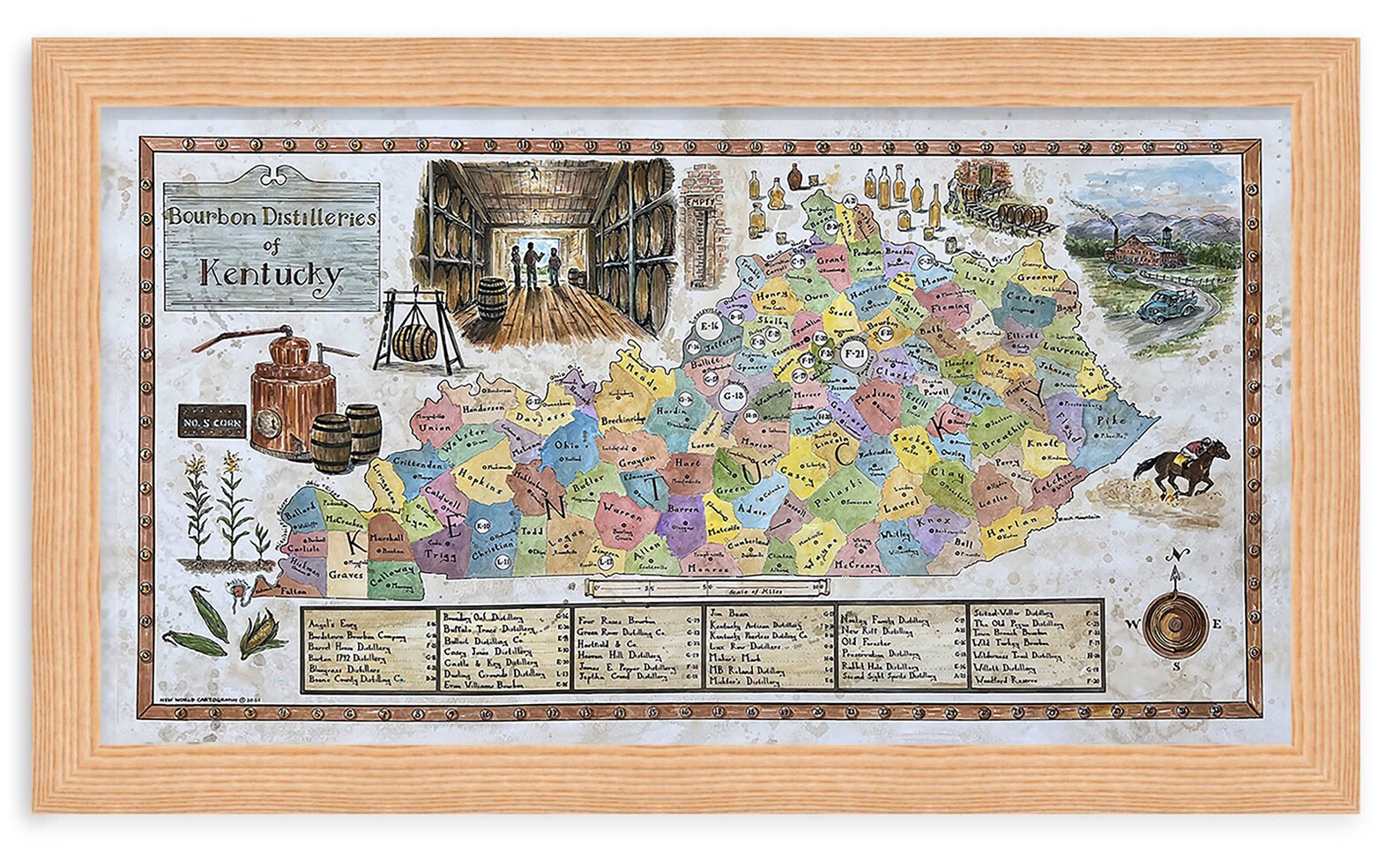 Kentucky Bourbon Map, Bourbon Trail Map, Distilleries Map, Kentucky Map ...